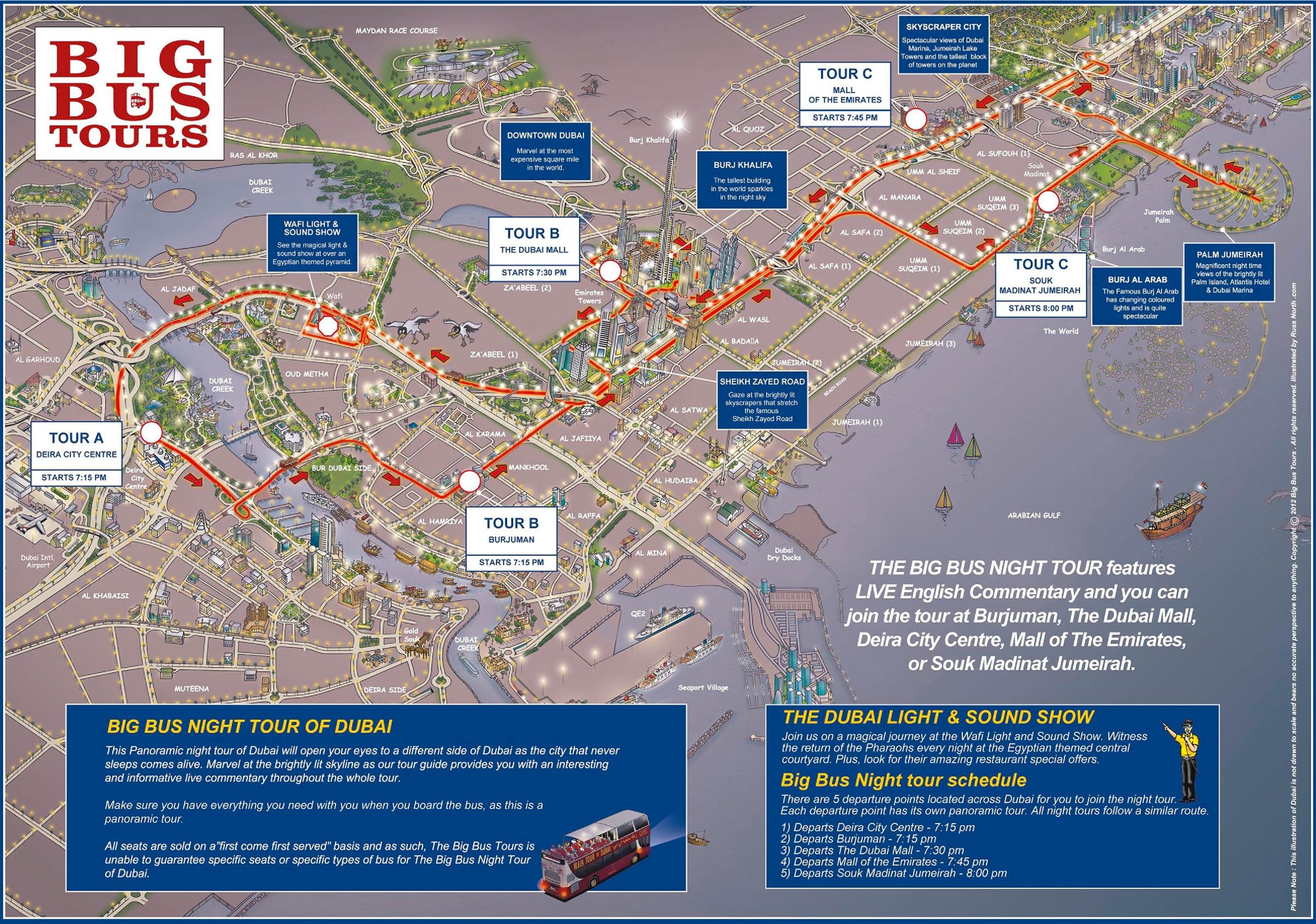 MAP BIG BUS NUIT - Destination Dubaï